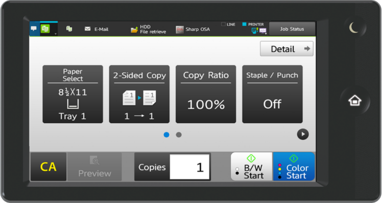 Sharp User Interface - Advanced Copier Technologies